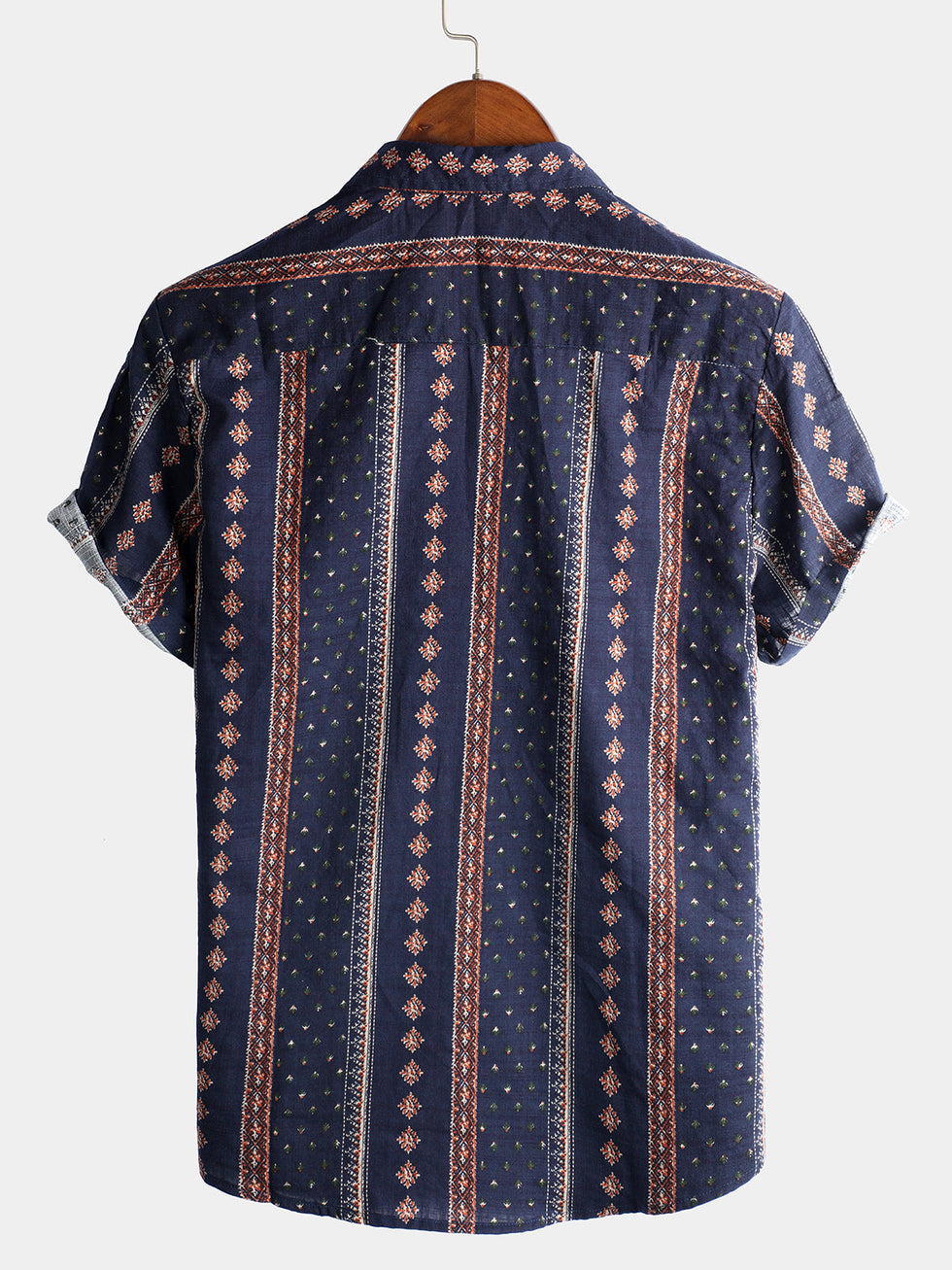 Men's Retro Cotton Button Up 70s Short Sleeve Shirt – Ronain